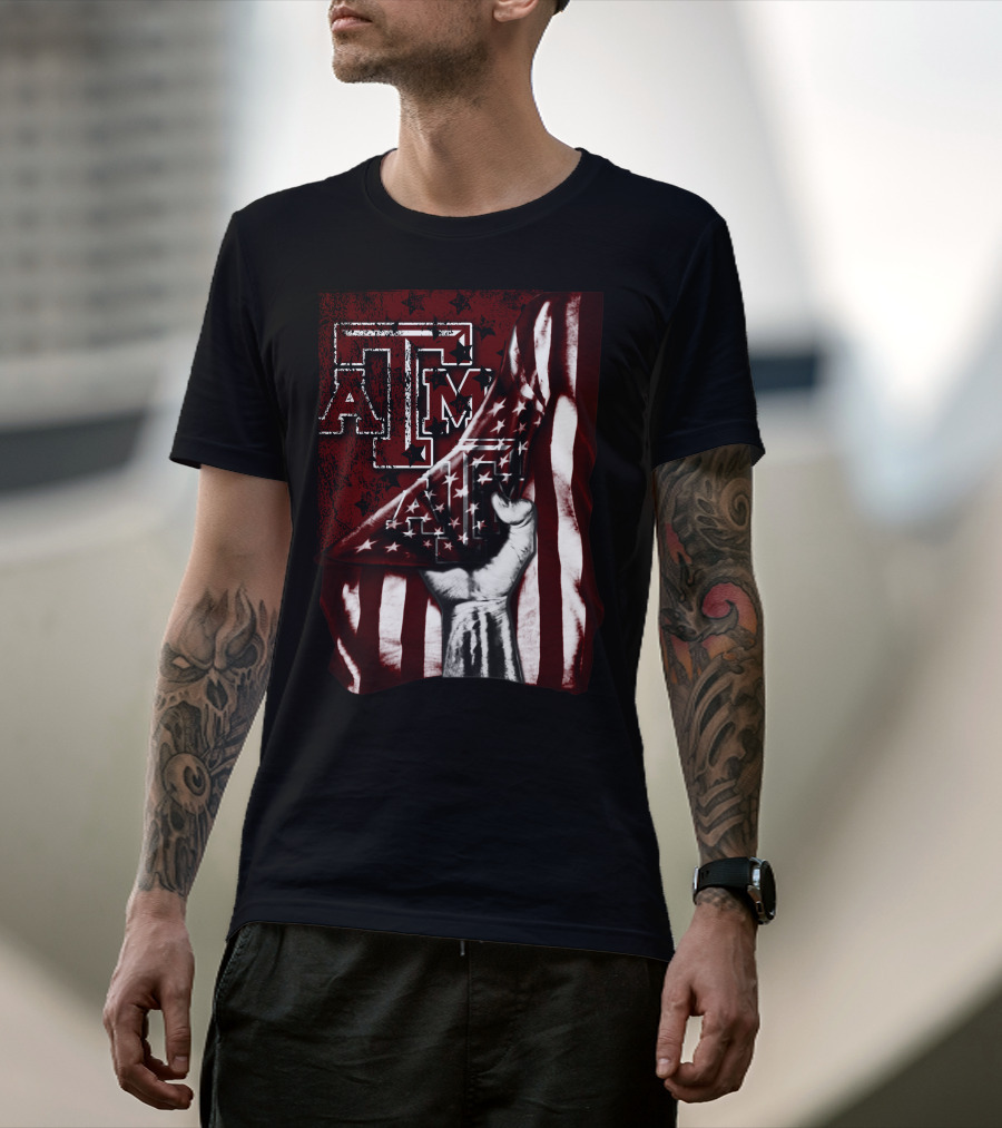 Texas A&M Aggies American Flag T-Shirt
