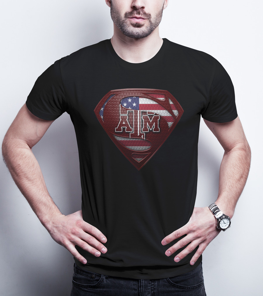 Texas A&M Aggies Super American Flag T-Shirt