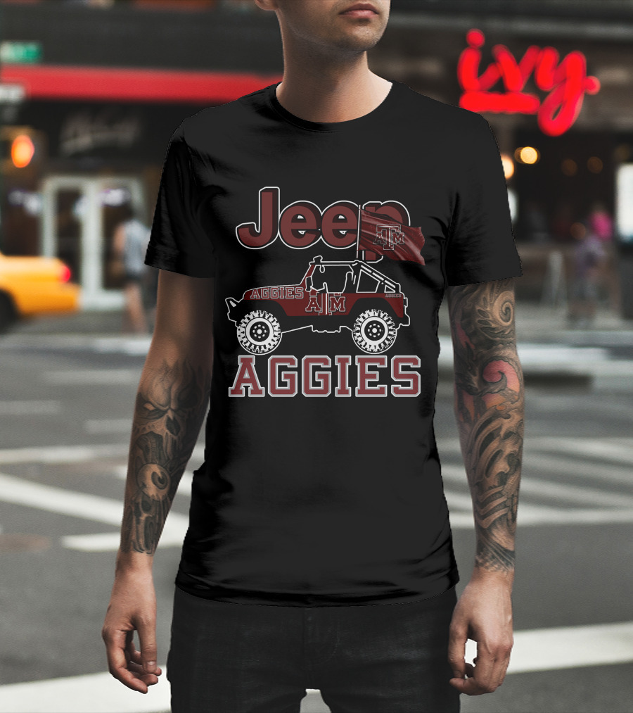 Jeep Texas A&M Aggies Off-Road Pride With Flag T-Shirt