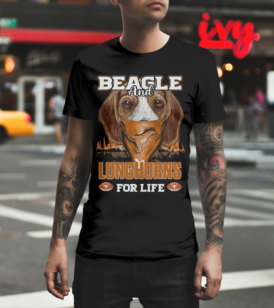 Beagle And Longhorns For Life Texas T-Shirt