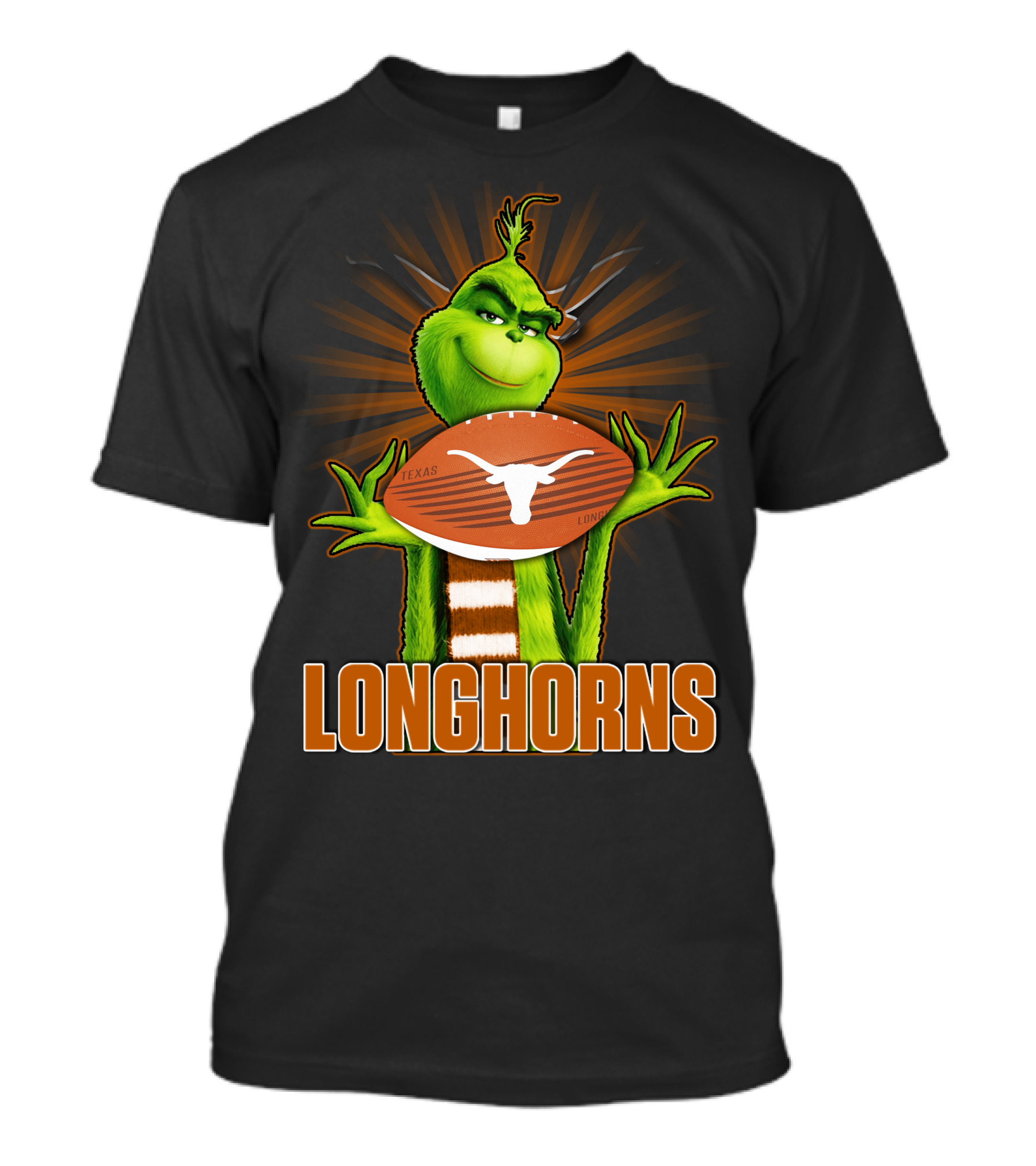 Texas Longhorns Grinch Football T-Shirt