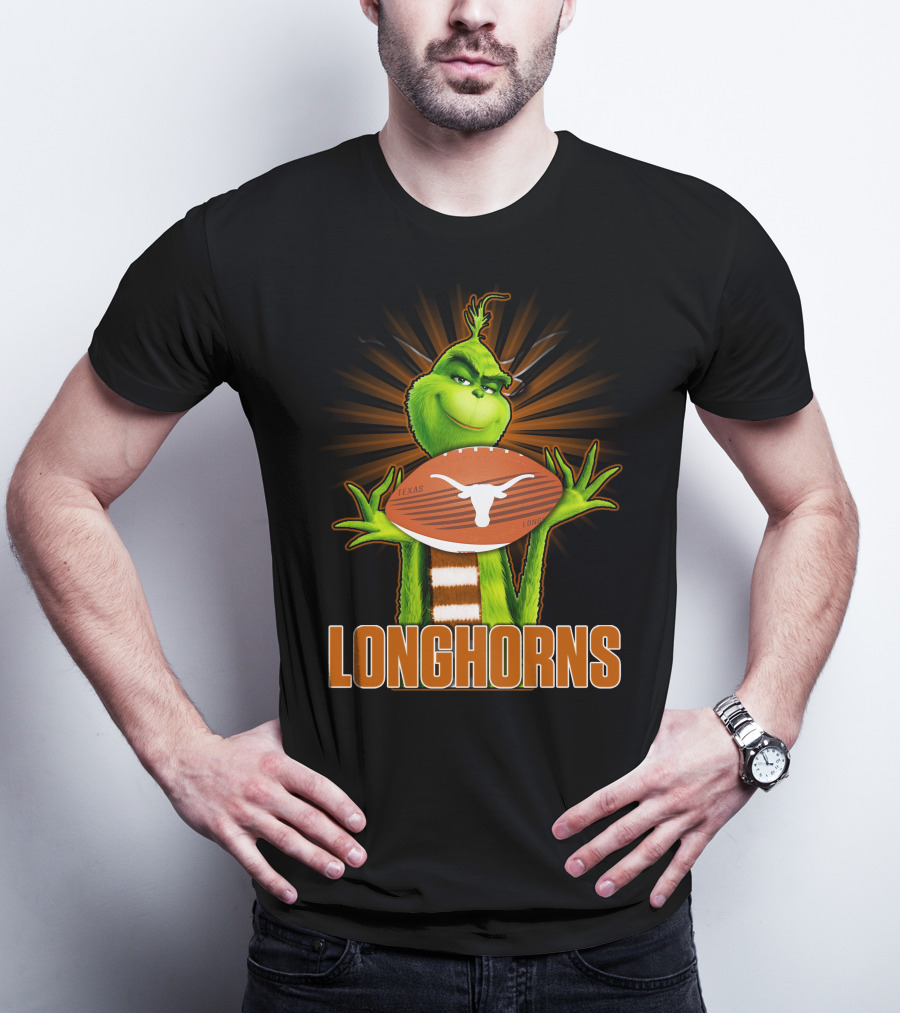 Texas Longhorns Grinch Football T-Shirt
