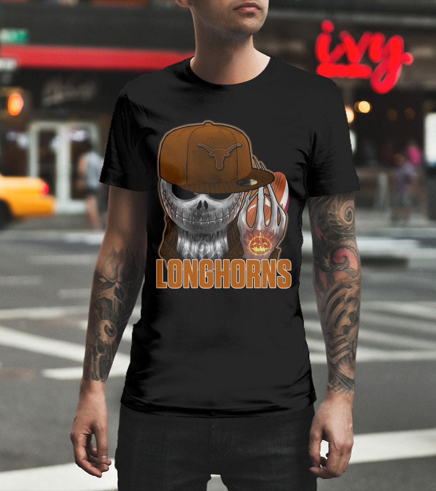 Longhorns Jackskull Football Texas T-Shirt