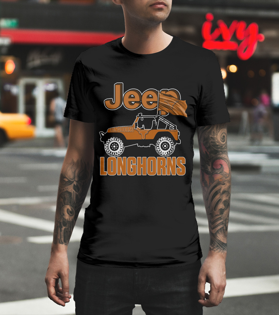 Jeep Longhorns Texas Flag Iconic T-Shirt
