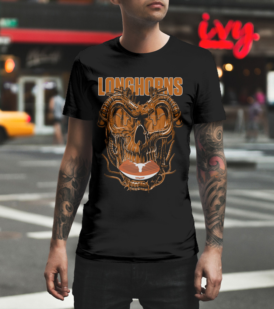 Longhorns Dragonskull Texas Football Fusion T-Shirt