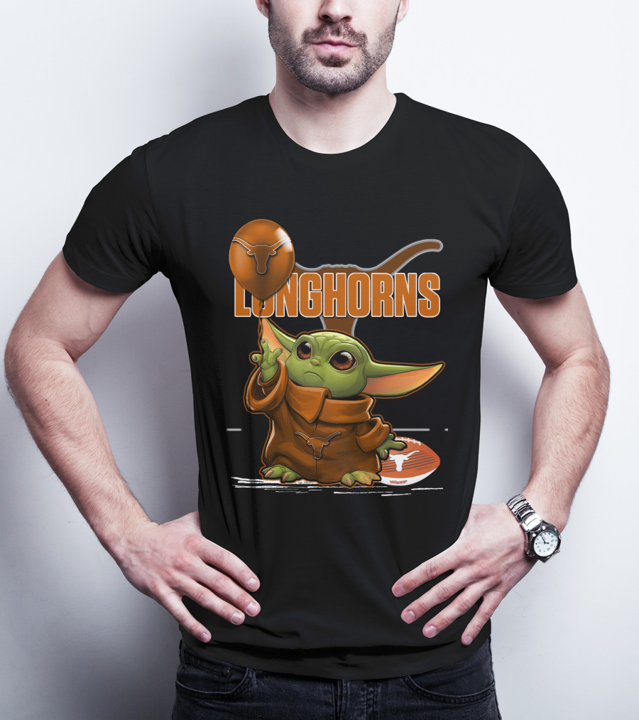 Yoda Longhorns Football Ball Texas T-Shirt