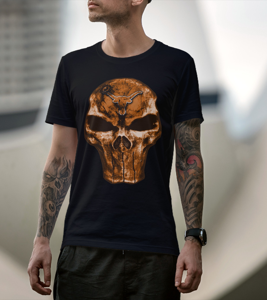 Texas Longhorns Skull Punisher T-Shirt
