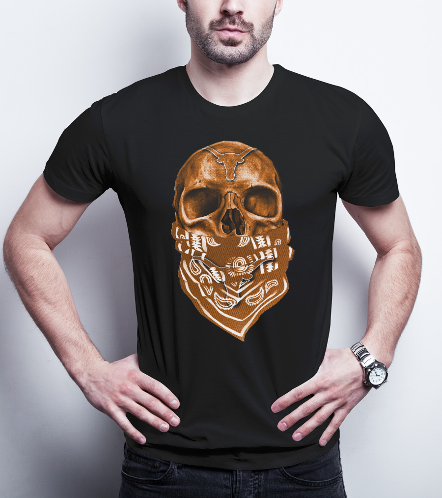 Skull Bandana Texas Longhorns T-Shirt