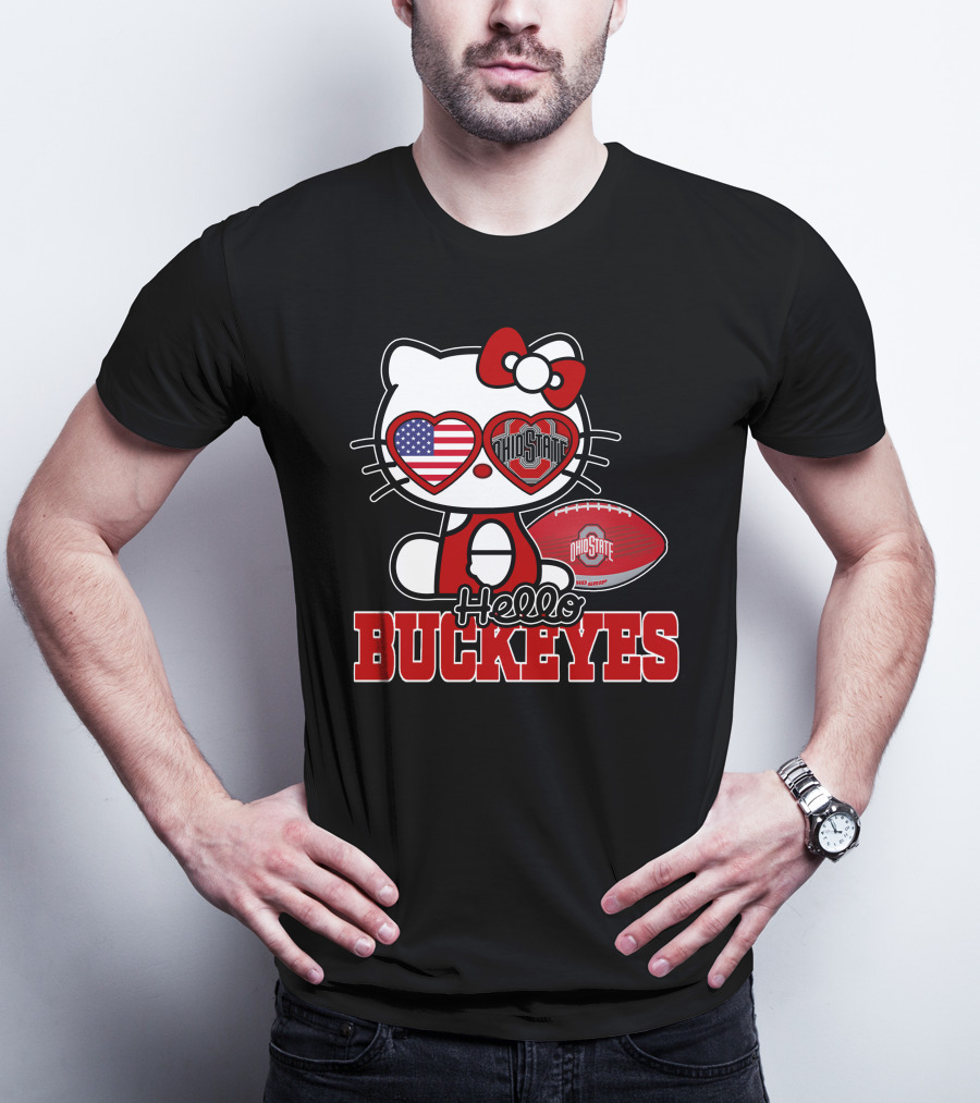 Hello Kitty Ohio State Buckeyes American Football Fan T-Shirt