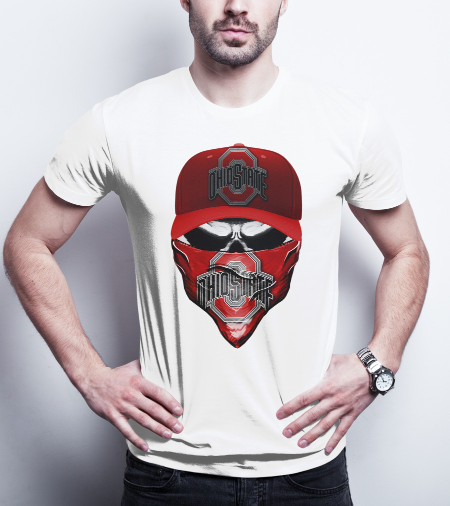 Ohio State Buckeyes Skull Bandana Hat T-Shirt