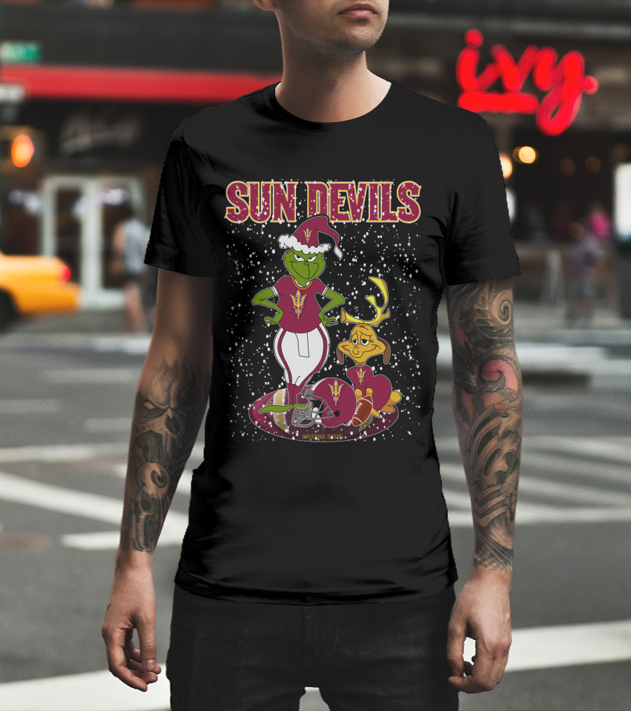 Grinch Sun Devils Holiday Football Arizona State University T-Shirt