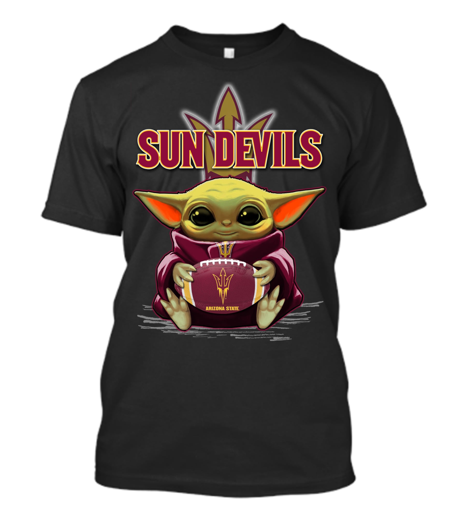 Arizona State Baby Yoda Sun Devils Football Fan T-Shirt