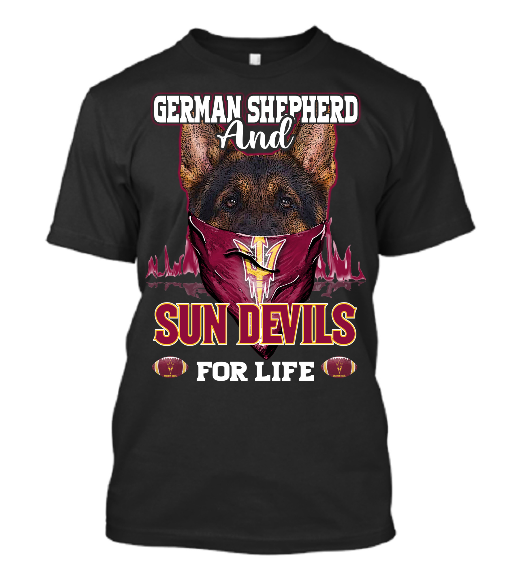 German Shepherd And Sun Devils For Life T-Shirt