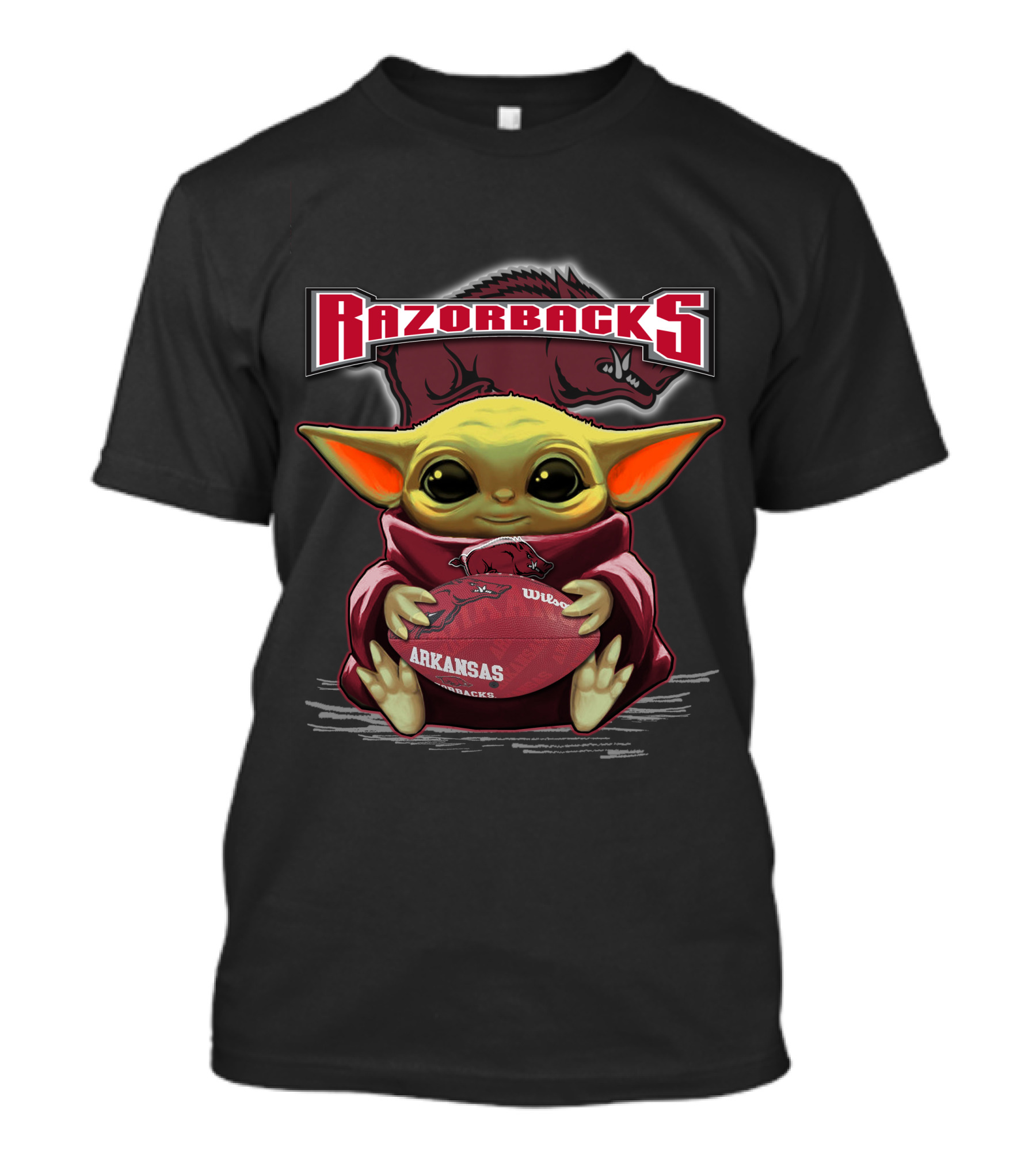 Razorbacks Arkansas Yoda Football T-Shirt