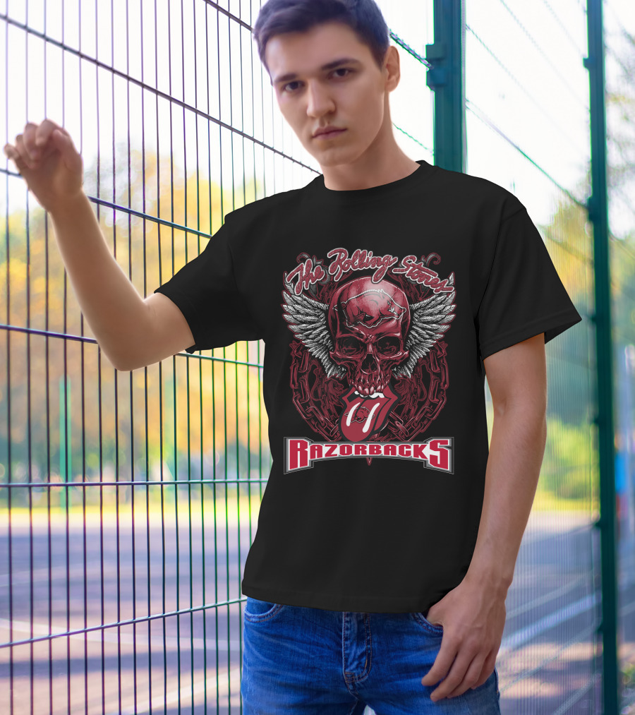 The Rolling Stones Razorbacks Skull With Wings And Tongue T-Shirt