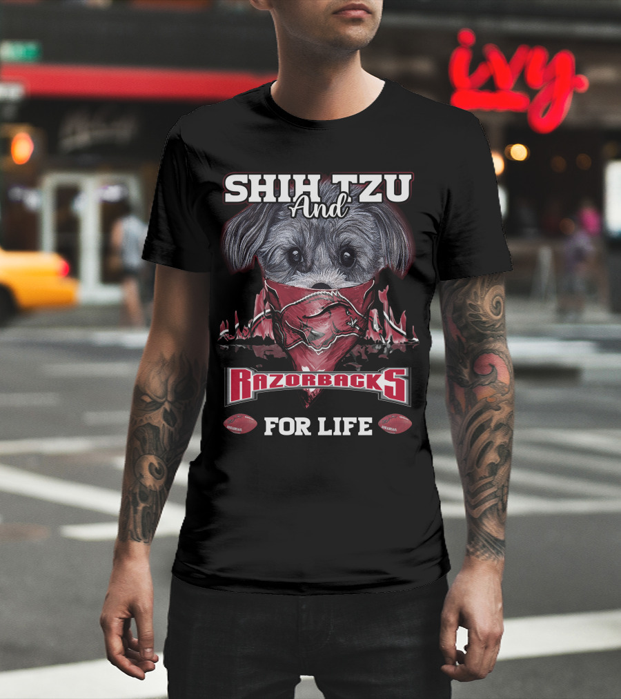 Shih Tzu And Razorbacks For Life T-Shirt