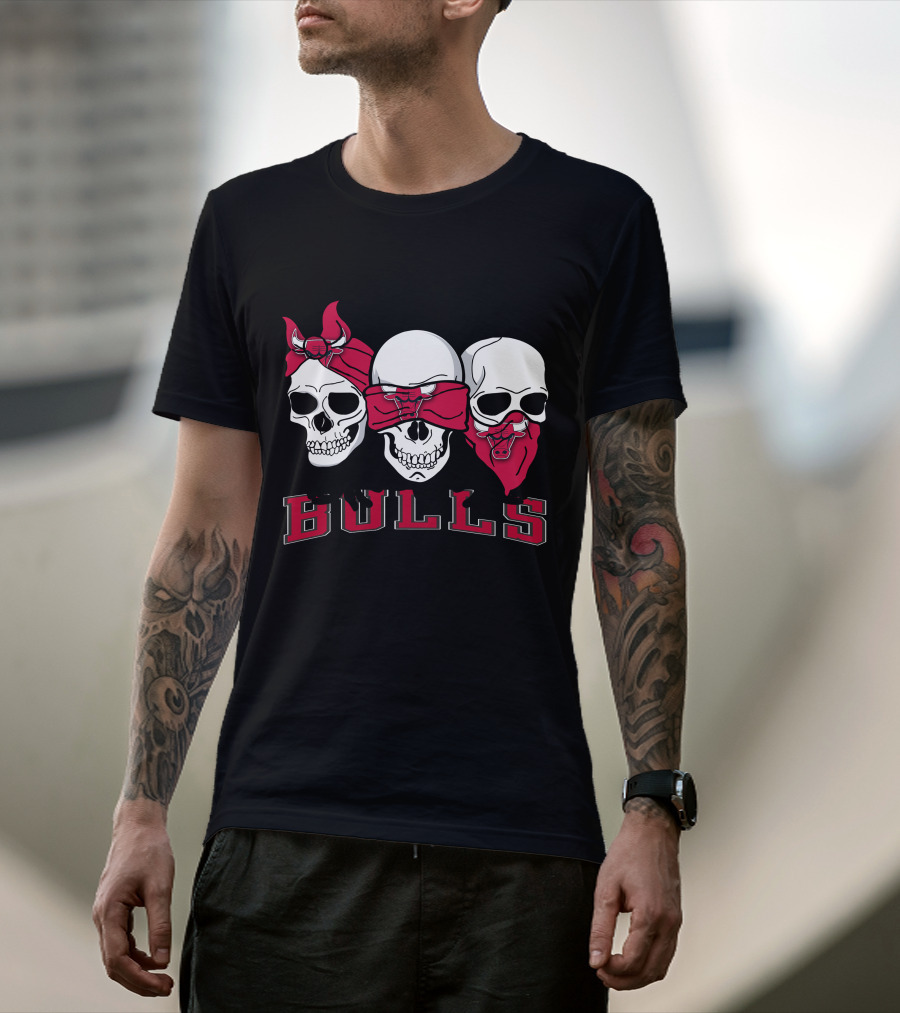 3 Skull Bulls Bandana Trio T-Shirt