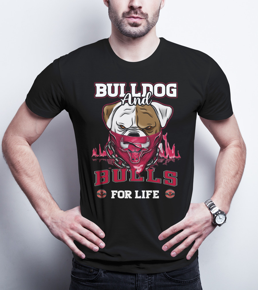 Bulldog And Bulls For Life Chicago T-Shirt
