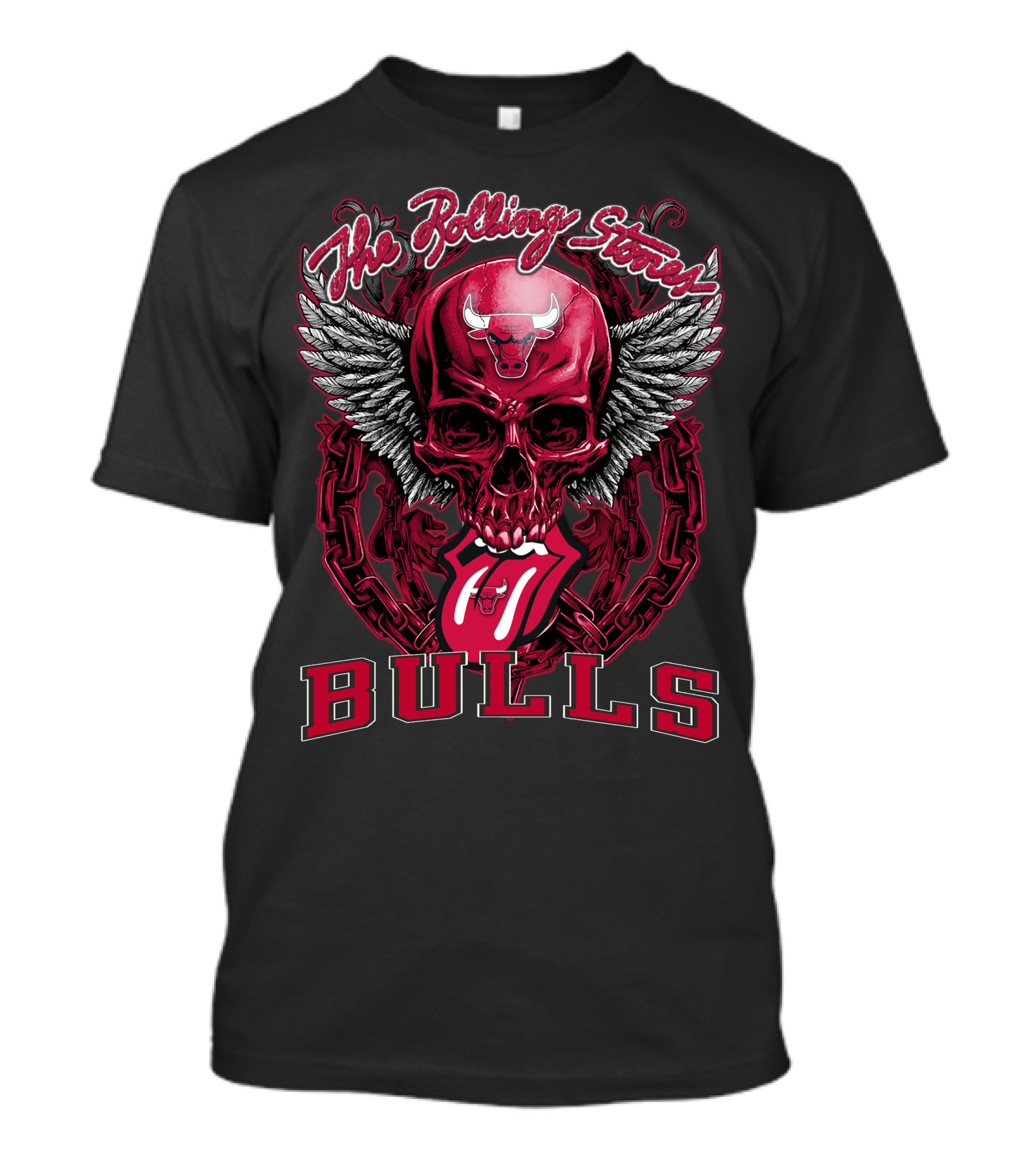 The Rolling Stones Bulls Skull With Wings And Chain T-Shirt