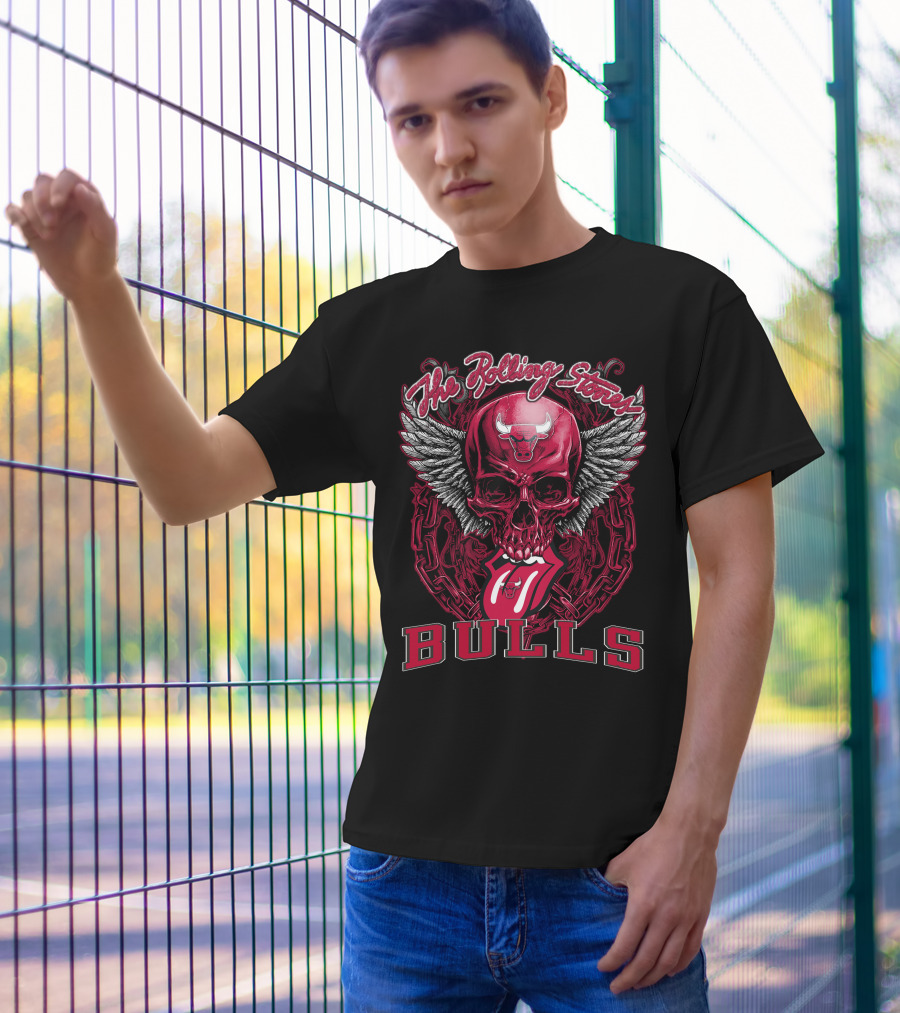 The Rolling Stones Bulls Skull With Wings And Chain T-Shirt