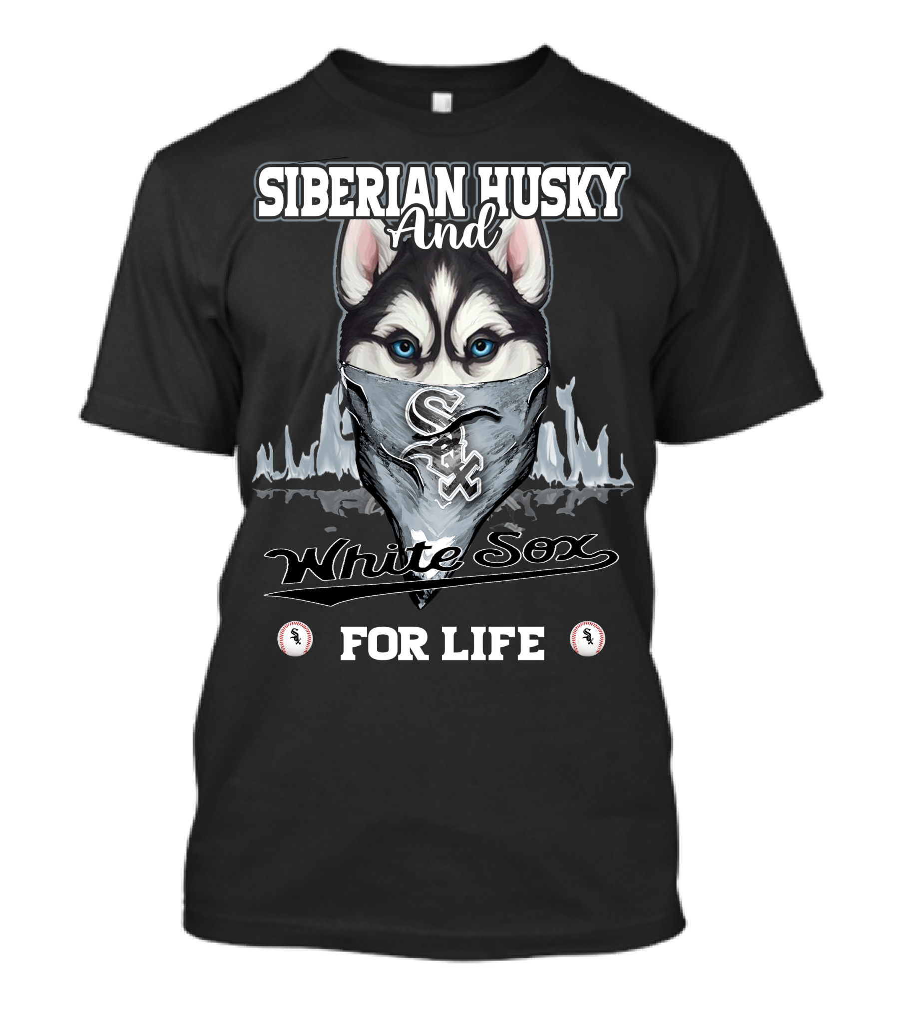 Siberian Husky And White Sox For Life T-Shirt