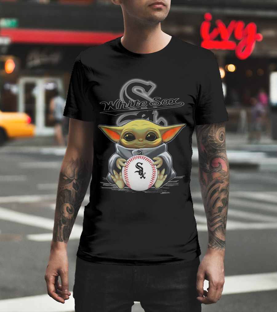 White Sox Yoda Baseball Sox Logo Star Wars Crossover T-Shirt