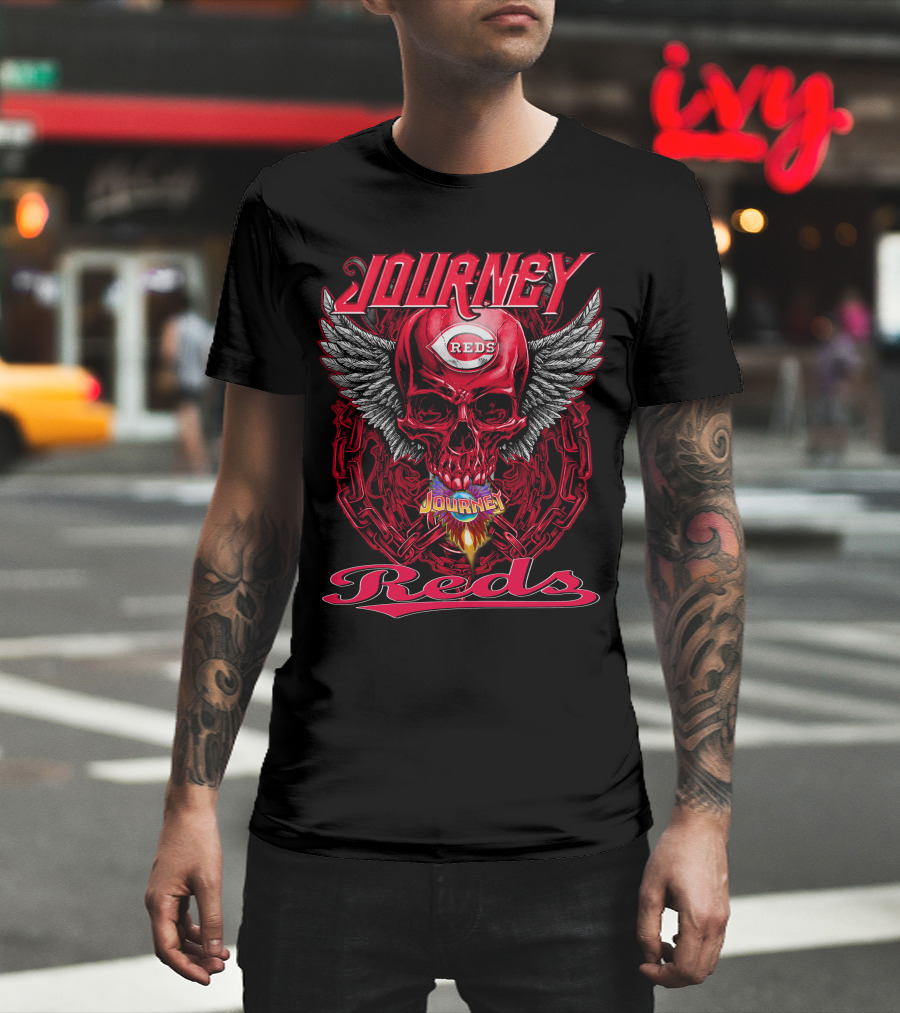 Journey Reds Skull With Wings And Chains T-Shirt