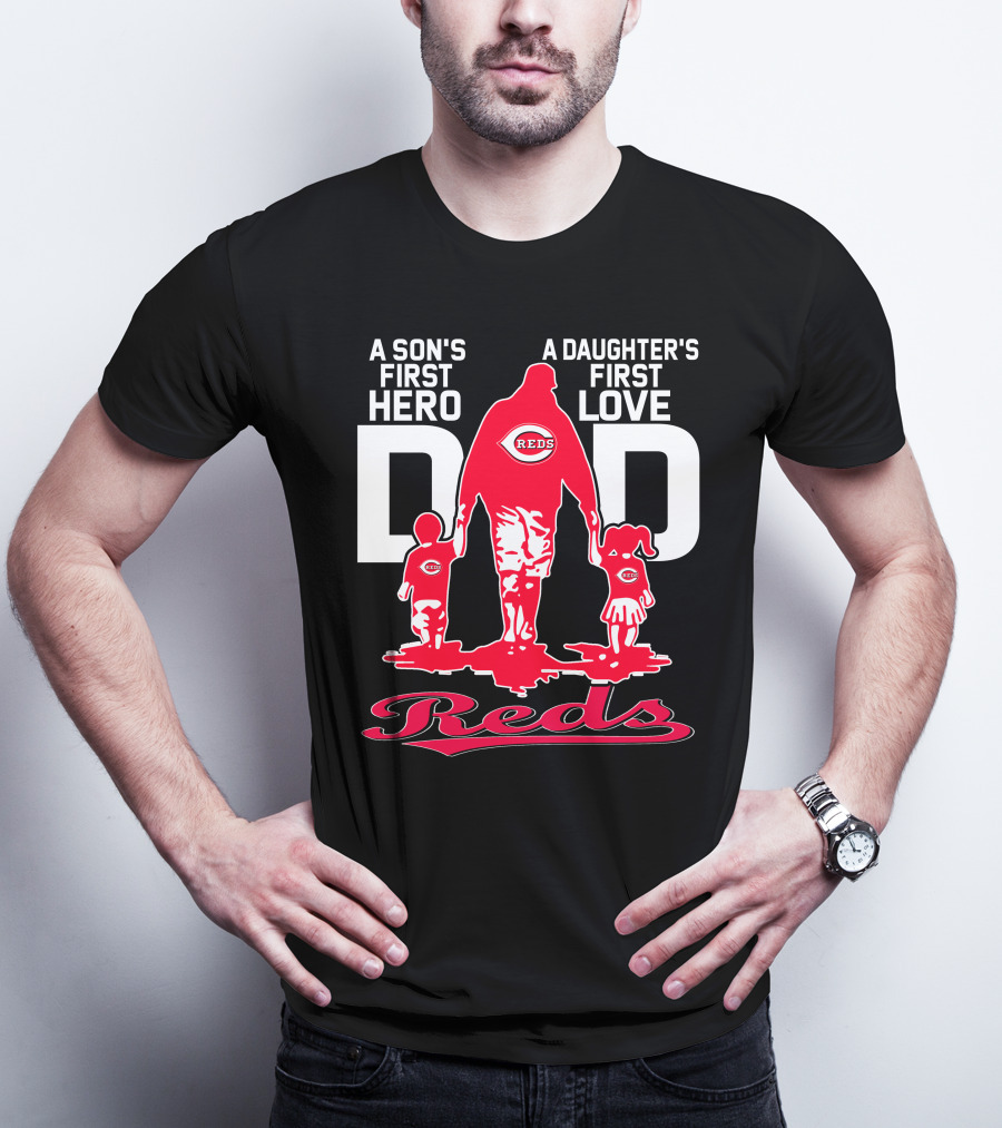 A Son's First Hero A Daughter's First Love Dad Reds T-Shirt