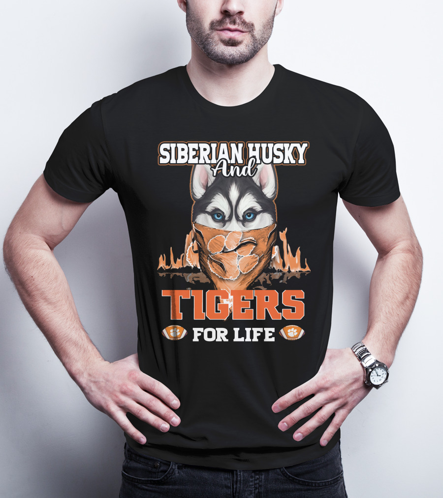 Siberian Husky And Tigers For Life T-Shirt