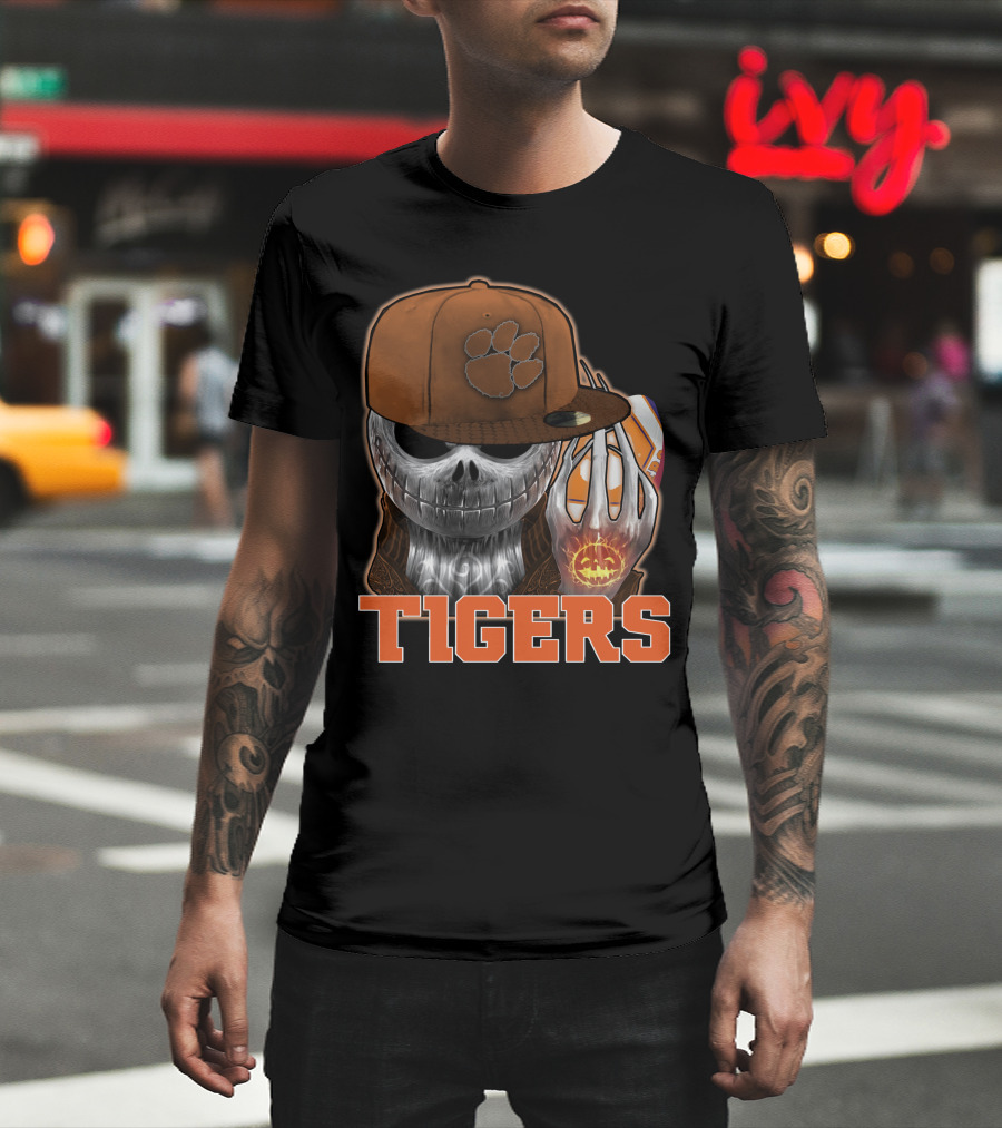 Jackskull Clemson Tigers Halloween Fan Gear T-Shirt