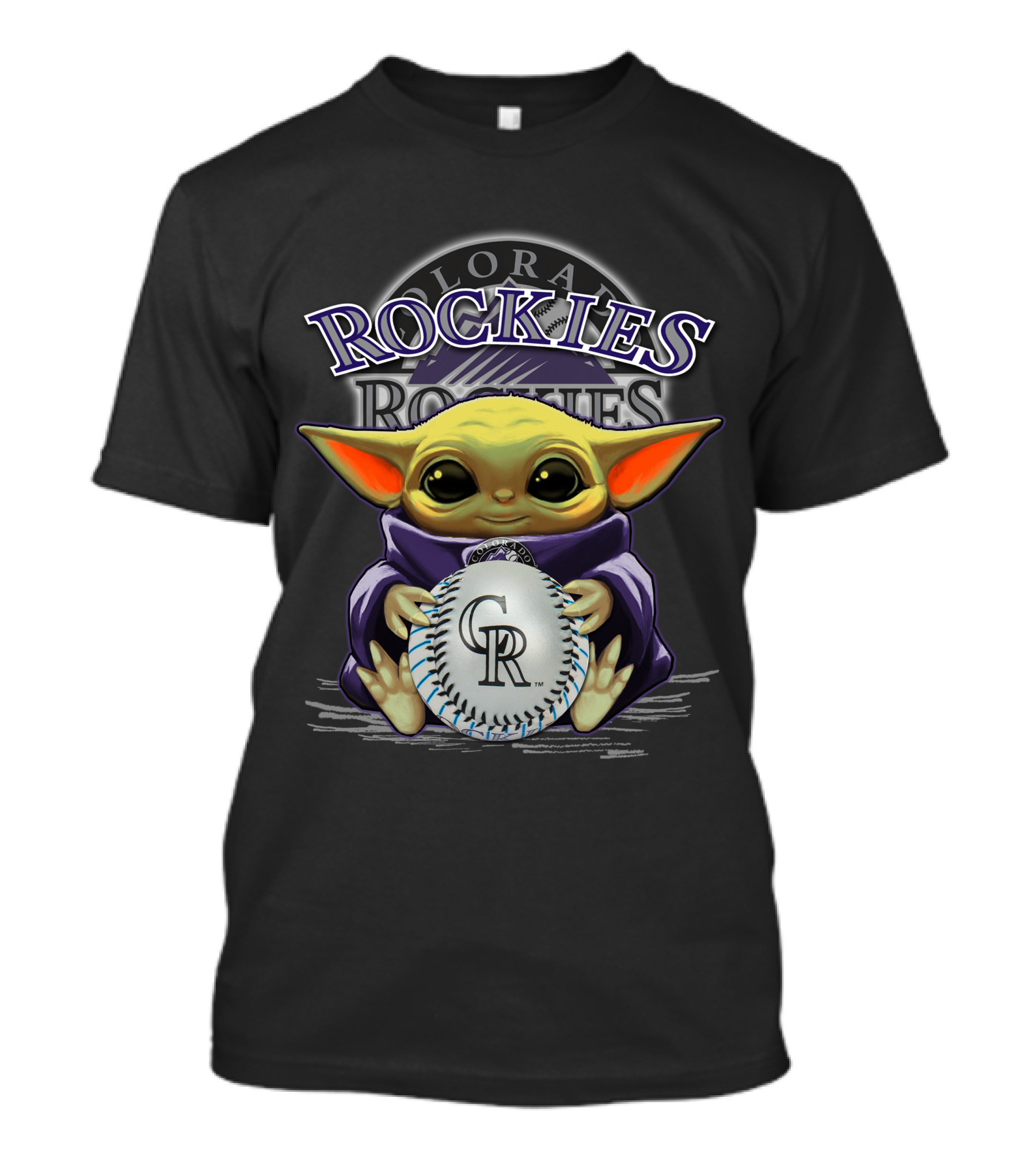 Colorado Rockies Yoda With Baseball T-Shirt