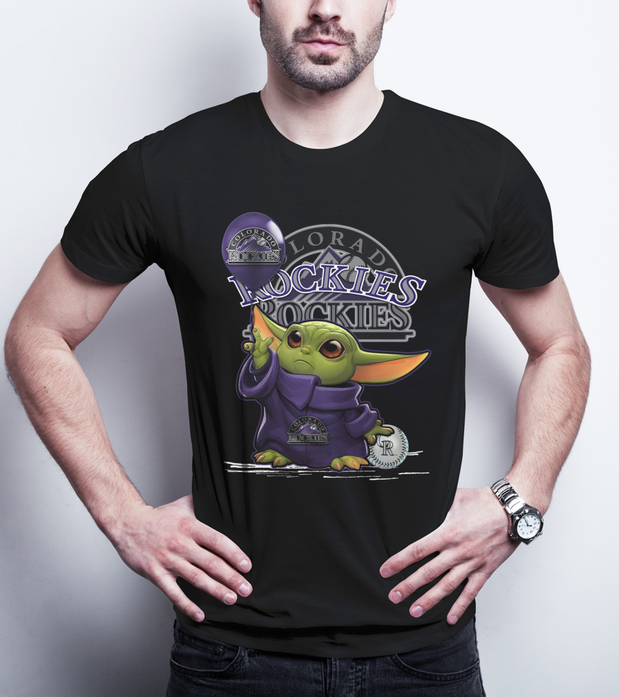 Yoda Colorado Rockies MLB Baseball T-Shirt