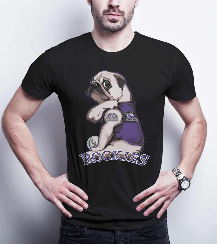 Pug Colorado Rockies CR Baseball Rockies T-Shirt