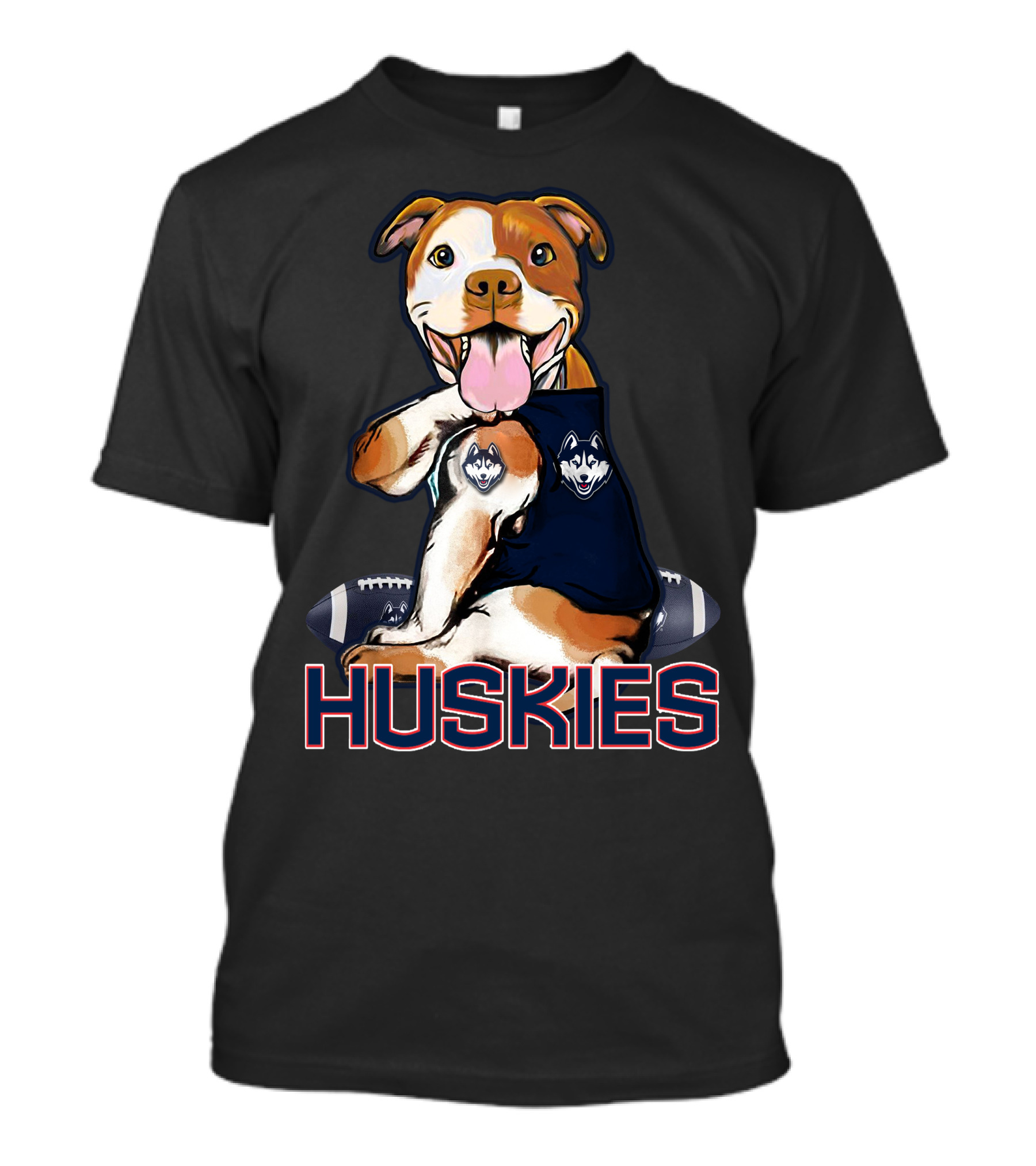 Pittbull Connecticut Huskies Football Mascot T-Shirt