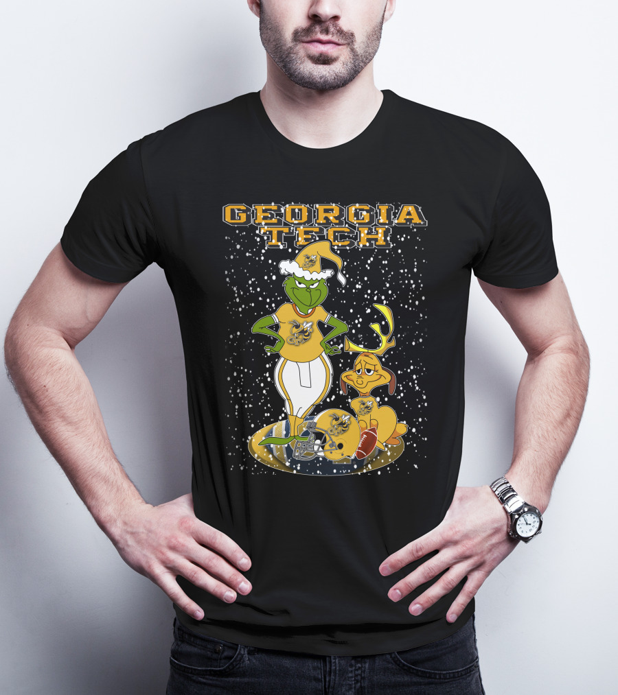 Georgia Tech Grinchxmas Yellow Jackets Christmas Football T-Shirt