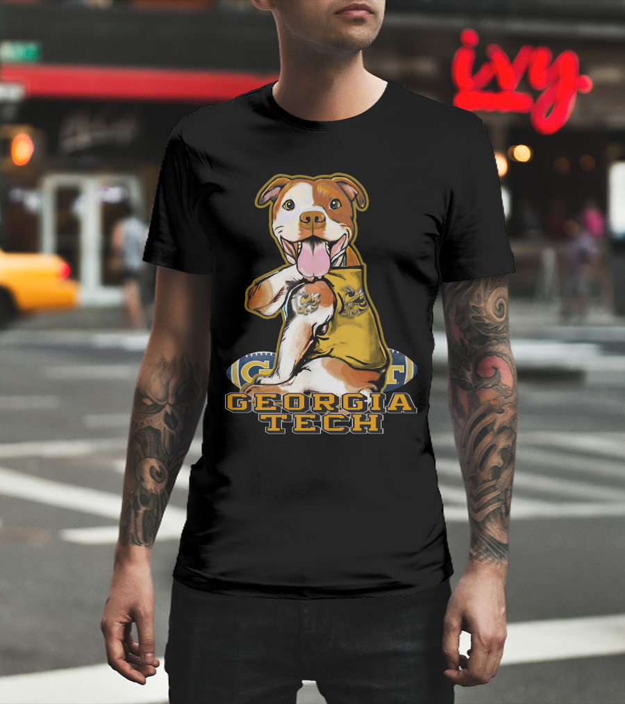 Georgia Tech Yellow Jackets Pitbull With Jacket T-Shirt