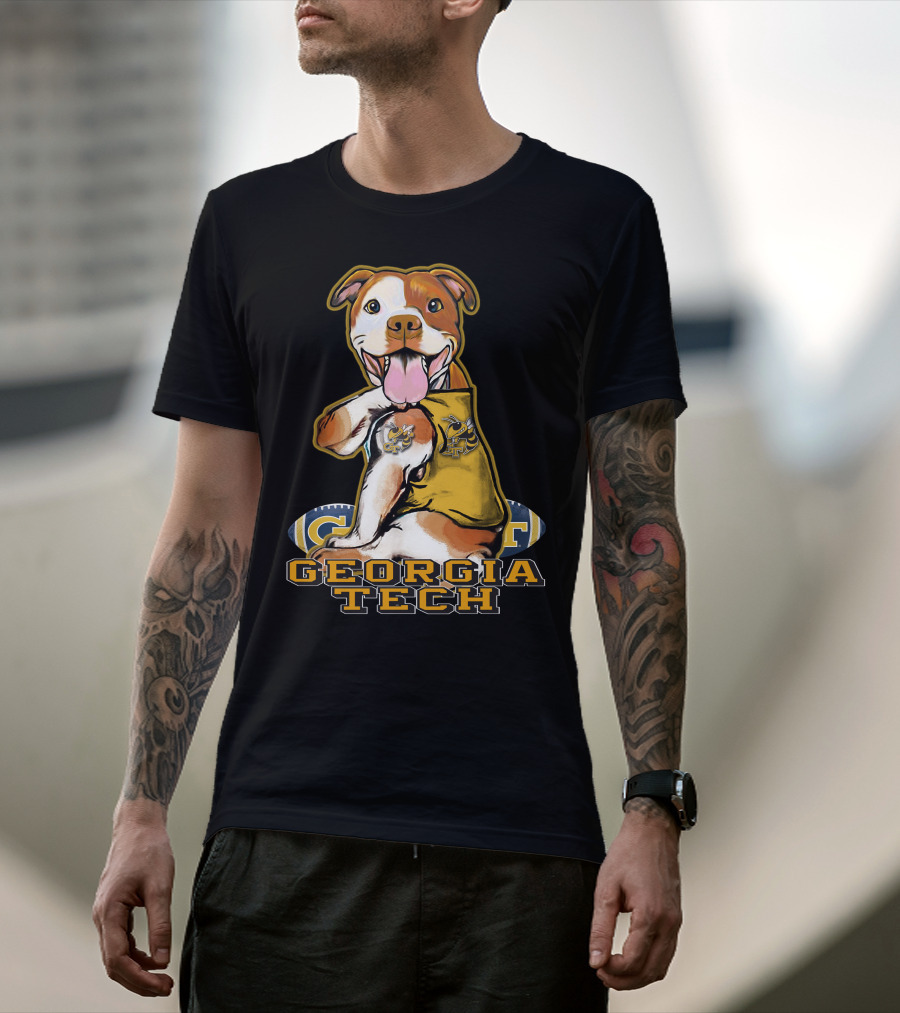 Georgia Tech Yellow Jackets Pitbull With Jacket T-Shirt