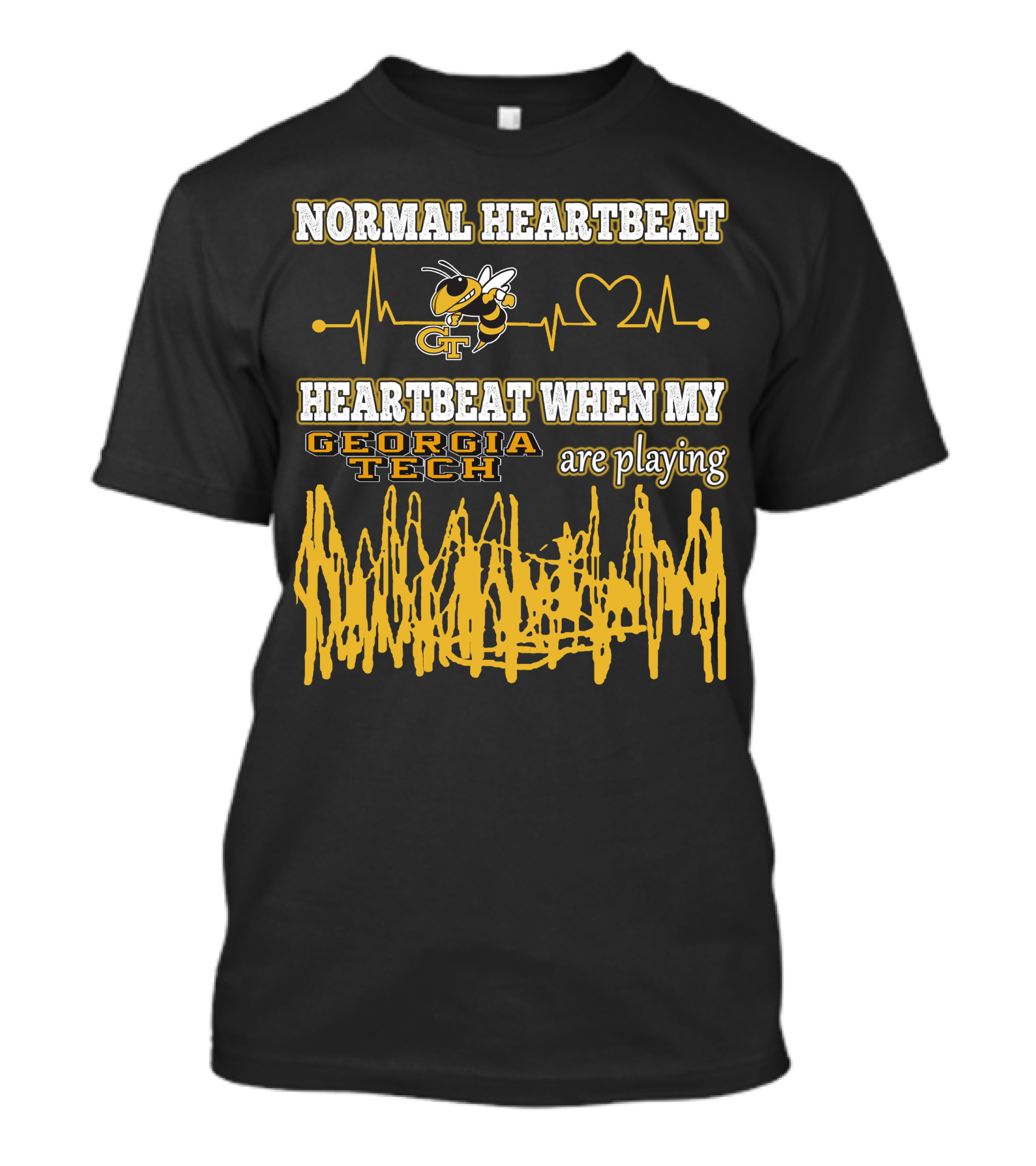 Normal Heartbeat Heartbeat When My Georgia Tech Are Playing T-Shirt