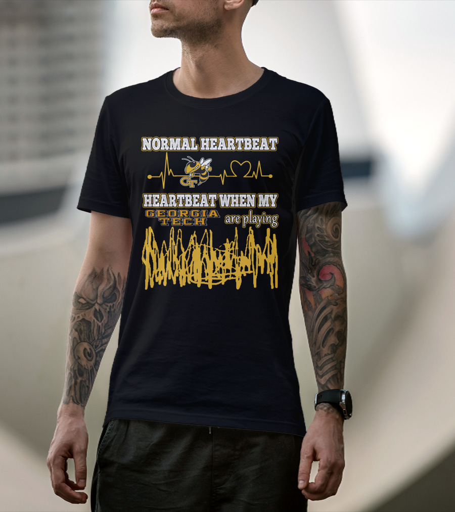 Normal Heartbeat Heartbeat When My Georgia Tech Are Playing T-Shirt