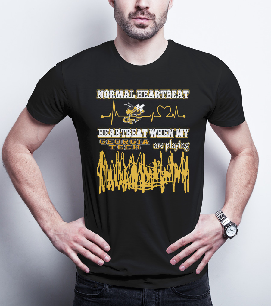 Normal Heartbeat Heartbeat When My Georgia Tech Are Playing T-Shirt