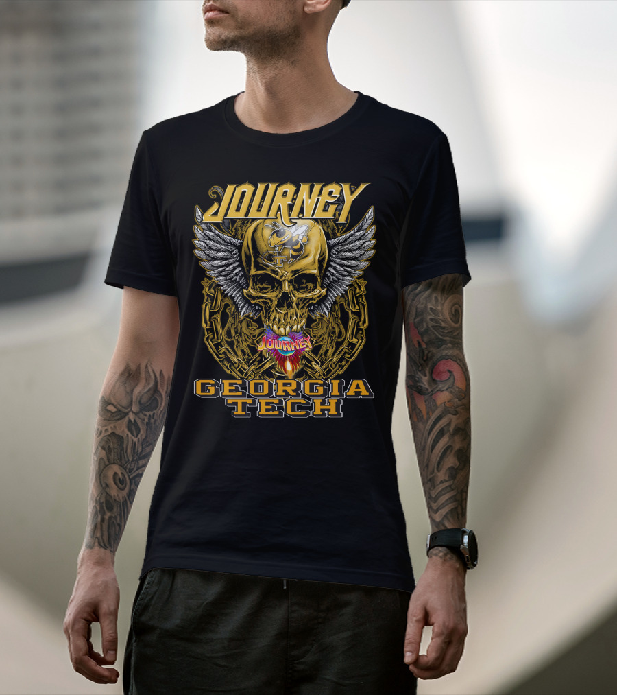 Journey Georgia Tech Skull Wings T-Shirt