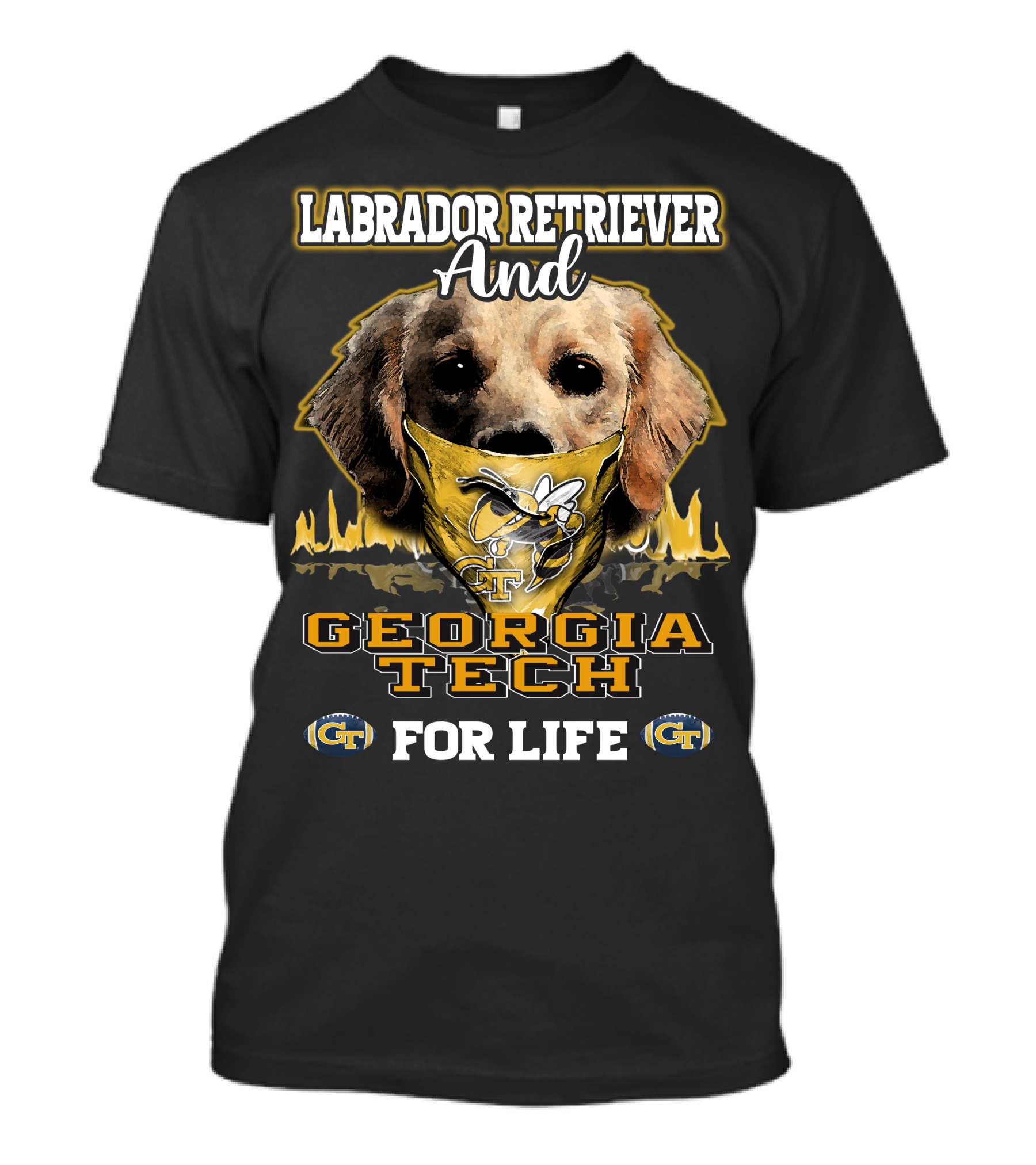 Labrador Retriever And Georgia Tech Yellow Jackets For Life T-Shirt