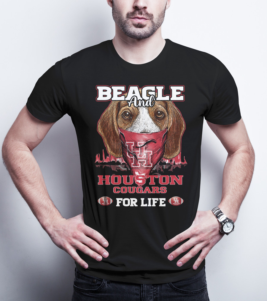 Beagle And Houston Cougars For Life T-Shirt