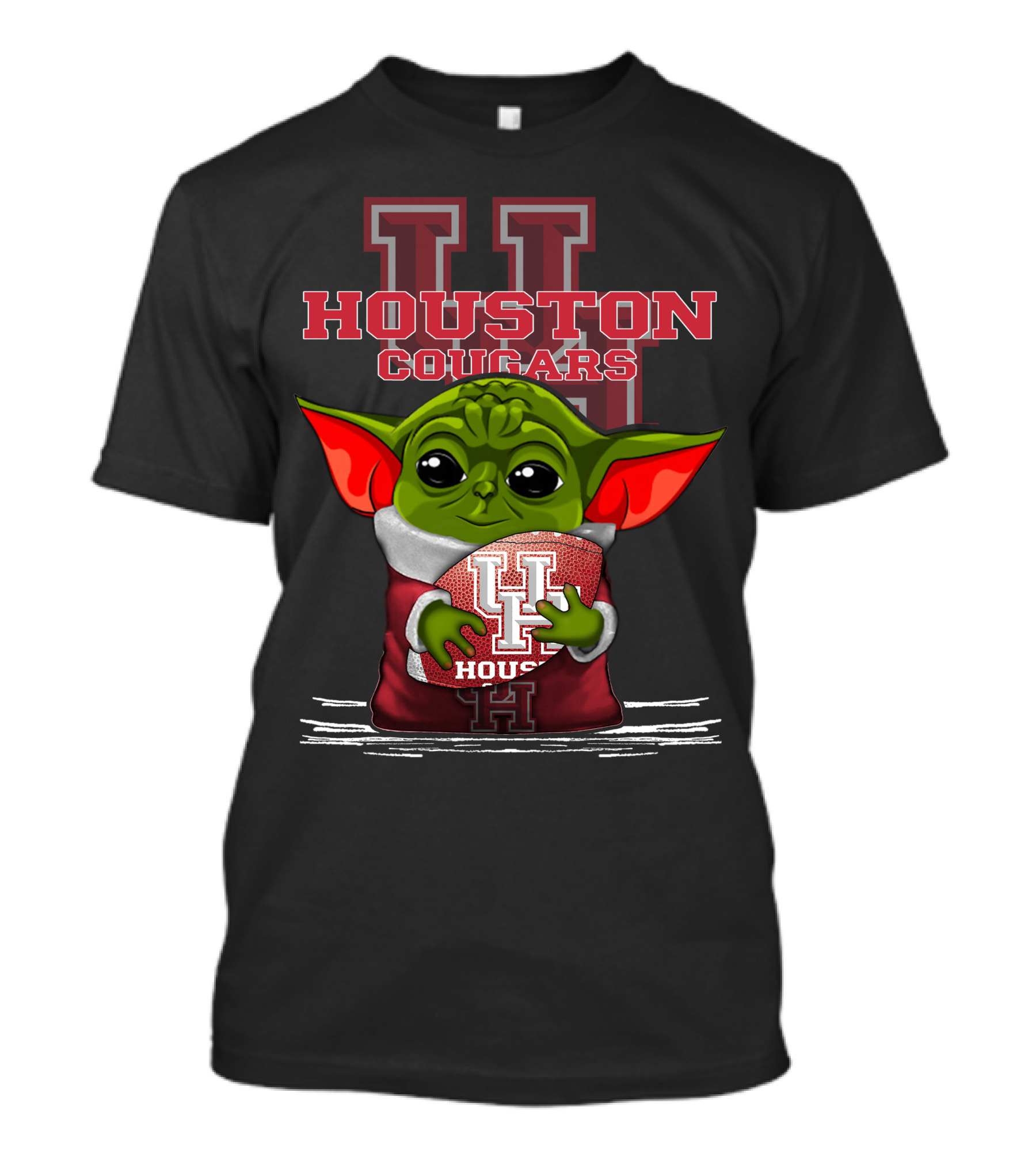 Houston Cougars Yoda Holding Football T-Shirt