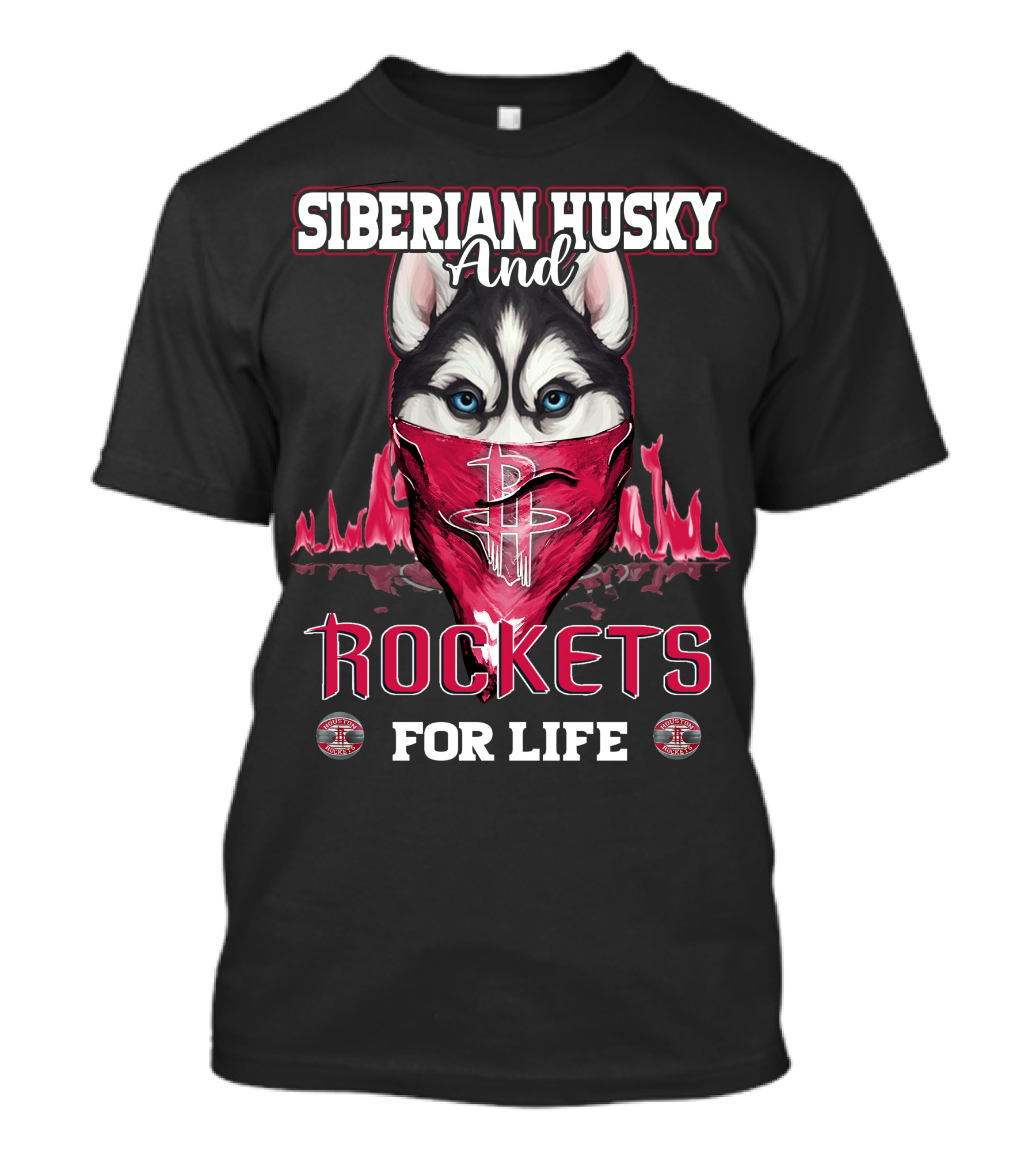 Siberian Husky And Rockets For Life T-Shirt
