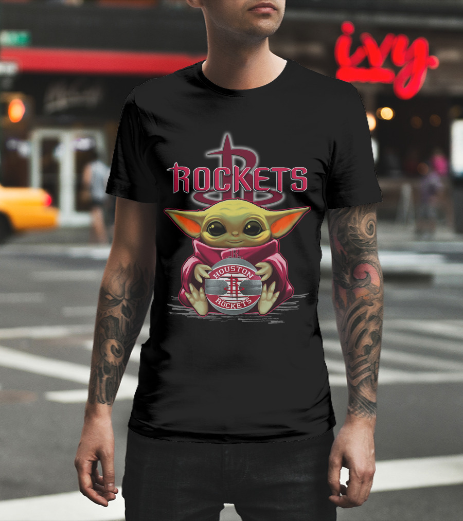 Houston Rockets Baby Yoda Basketball T-Shirt