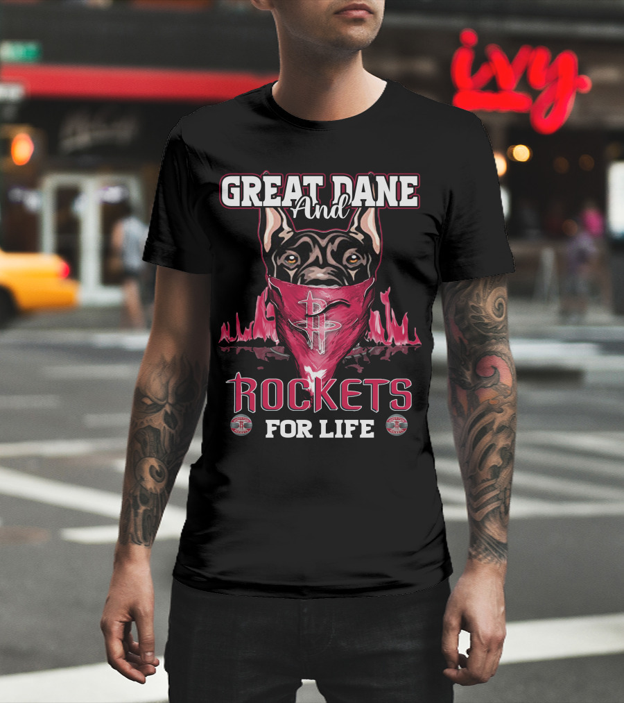 Great Dane And Rockets For Life T-Shirt