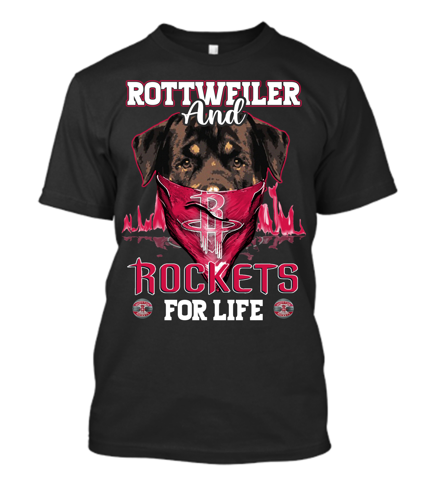 Rottweiler And Rockets For Life Houston T-Shirt