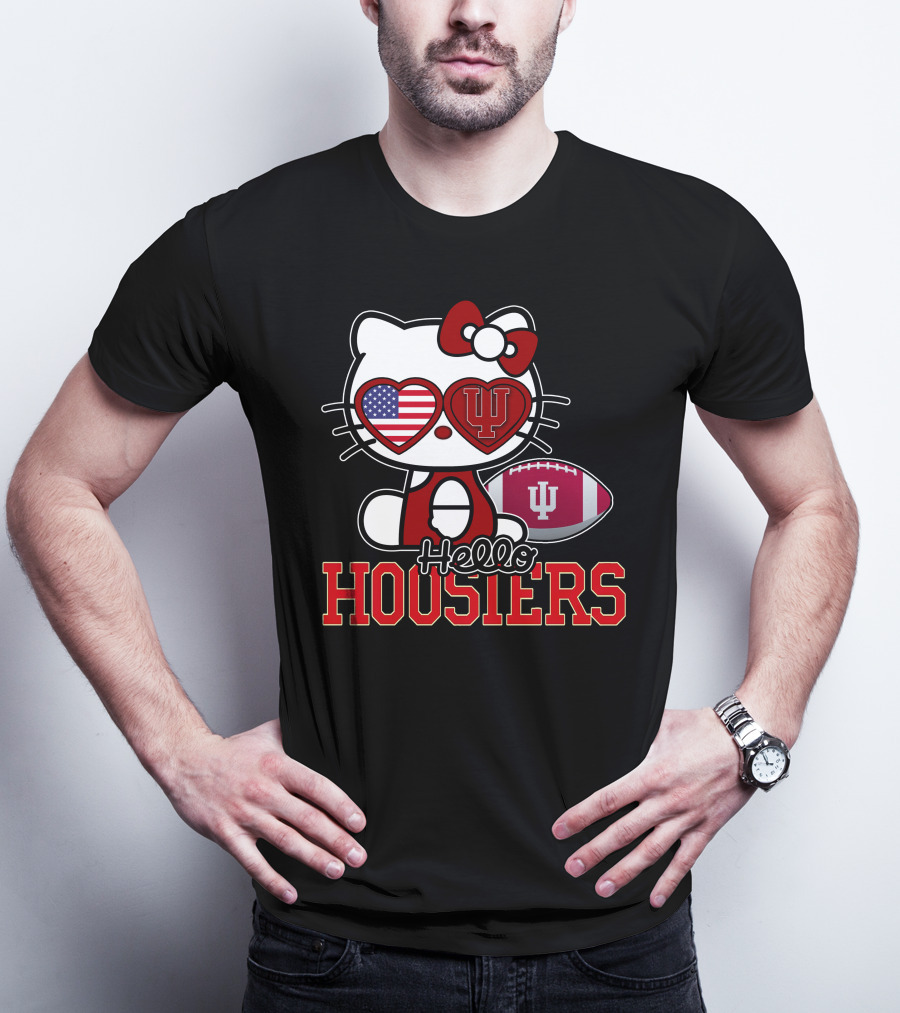 Hellokitty Indiana Hoosiers American Flag IU Football T-Shirt