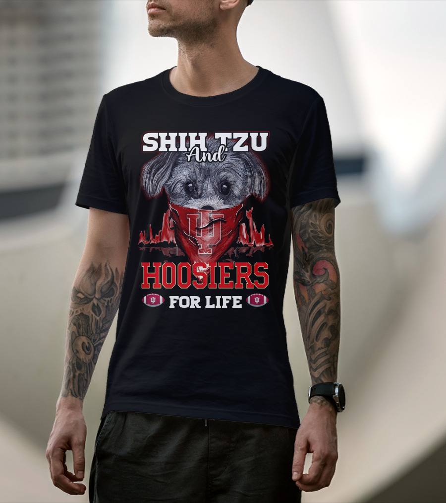 Shih Tzu And Hoosiers For Life Indiana Hoosiers T-Shirt